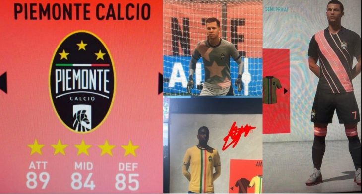 La beta de FIFA20 revela escudo y uniformes del Piamonte Calcio
